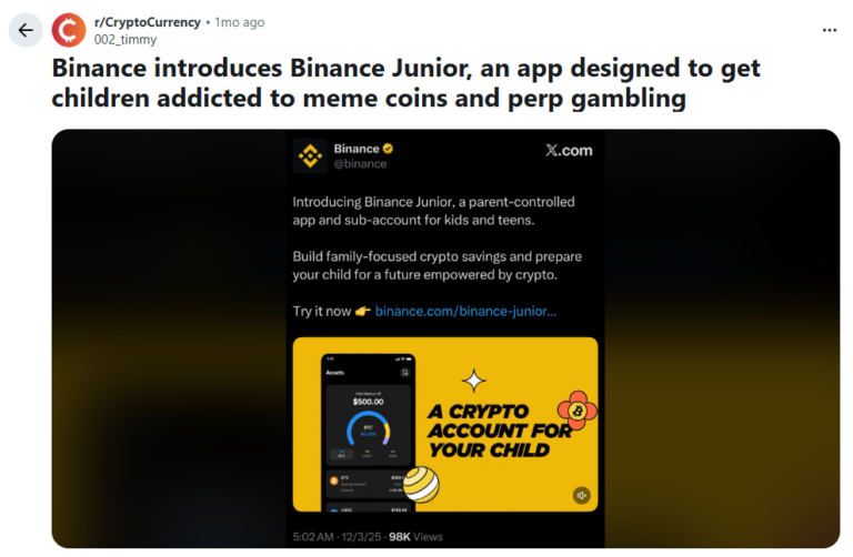 Már a gyerekek zsebpénzét is kriptóban akarja látni a Binance